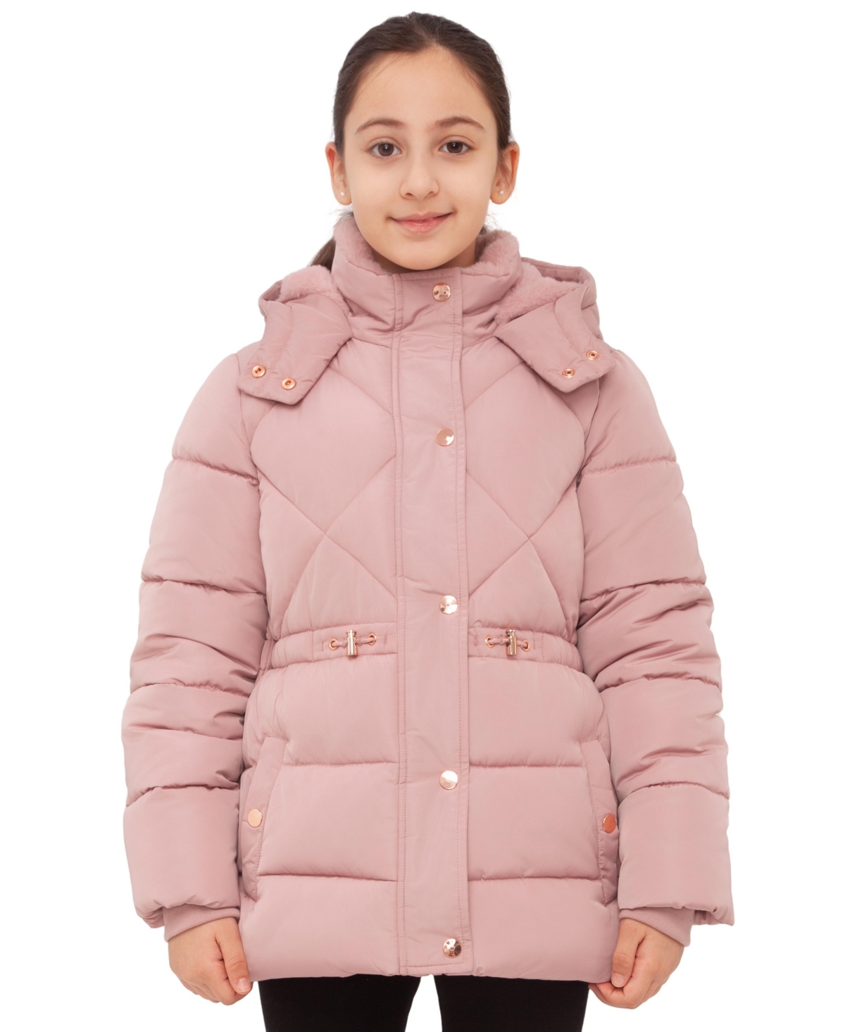 Click here for Rokka&Rolla Girls Timeless Quilted Coat - Mauve prices