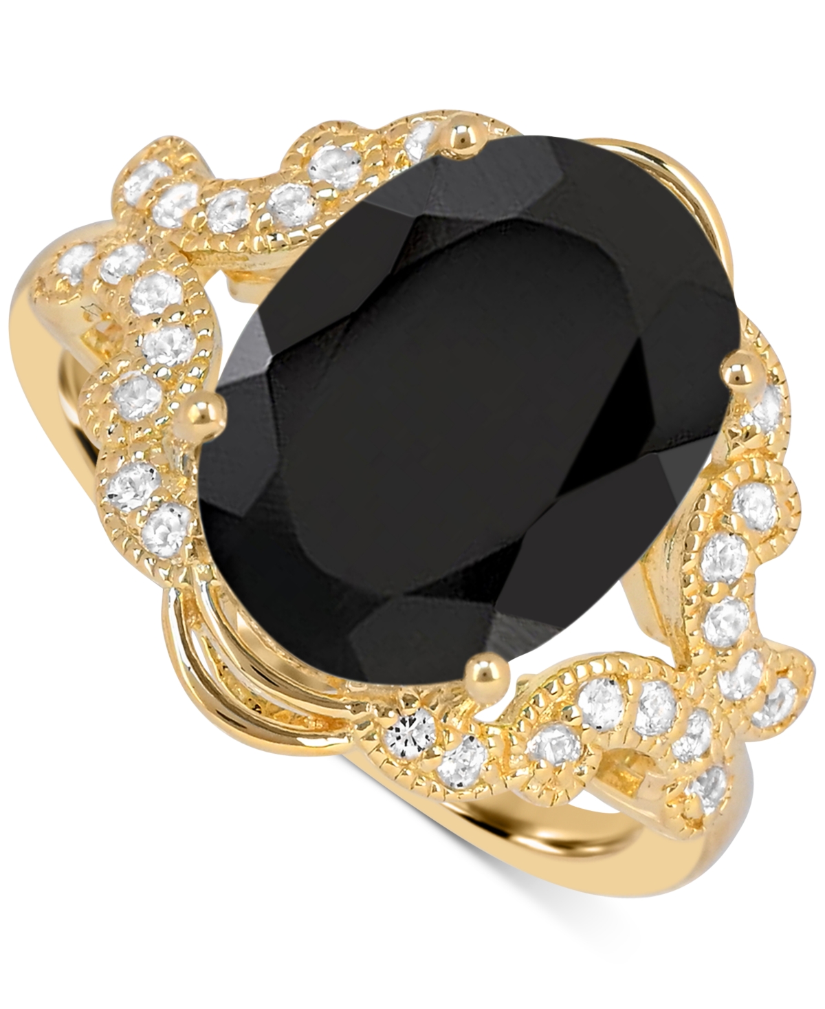 Click here for Blue Topaz (7 ct. t.w) Oval Ring in 14K Gold Plate... prices