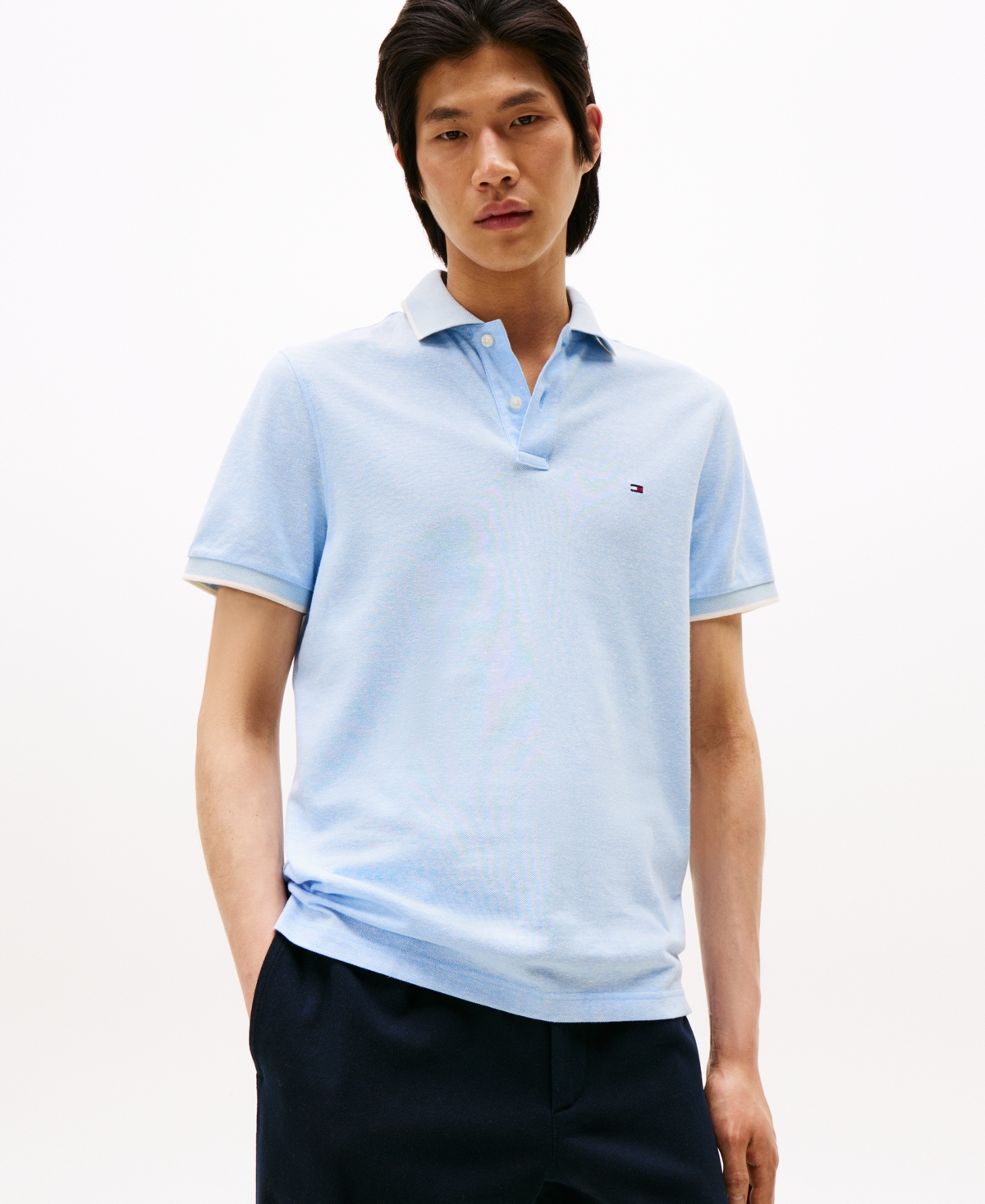 Click here for Tommy Hilfiger Mens Regular-Fit Tipped Linen Polo... prices