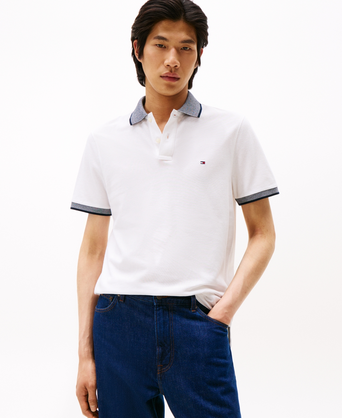 Click here for Tommy Hilfiger Mens Regular-Fit Tipped Linen Polo... prices