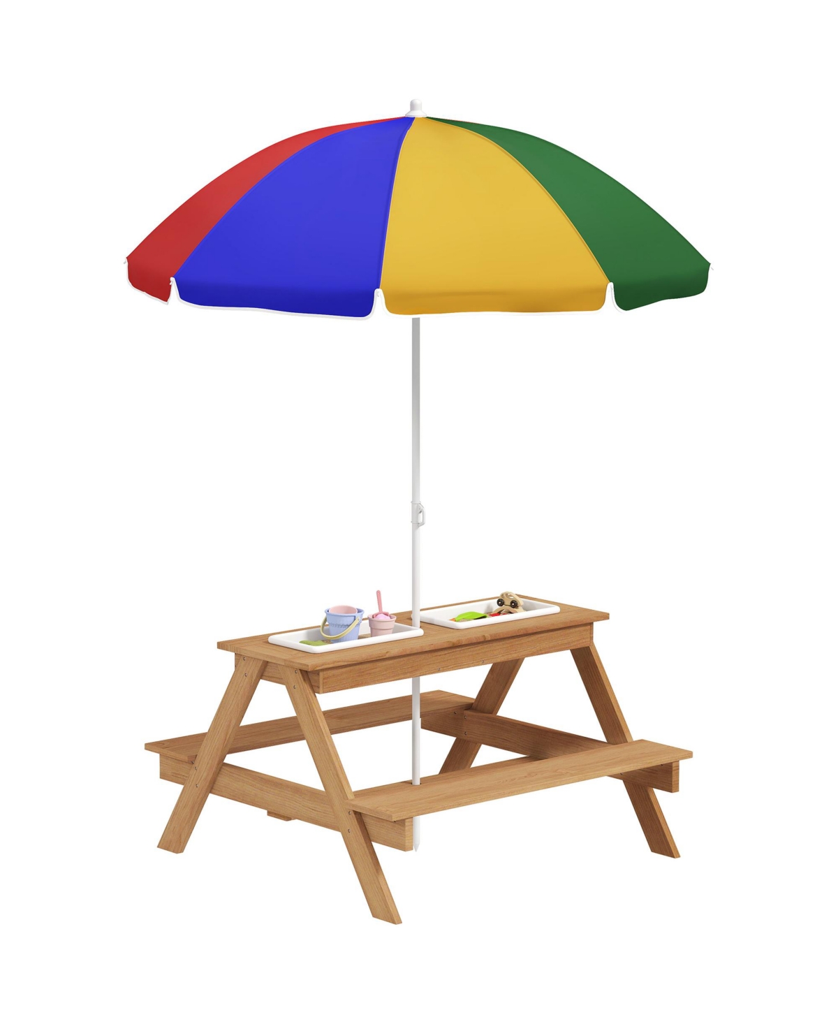 Click here for Qaba Kids Picnic Table  Wooden Outdoor Table & Ben... prices