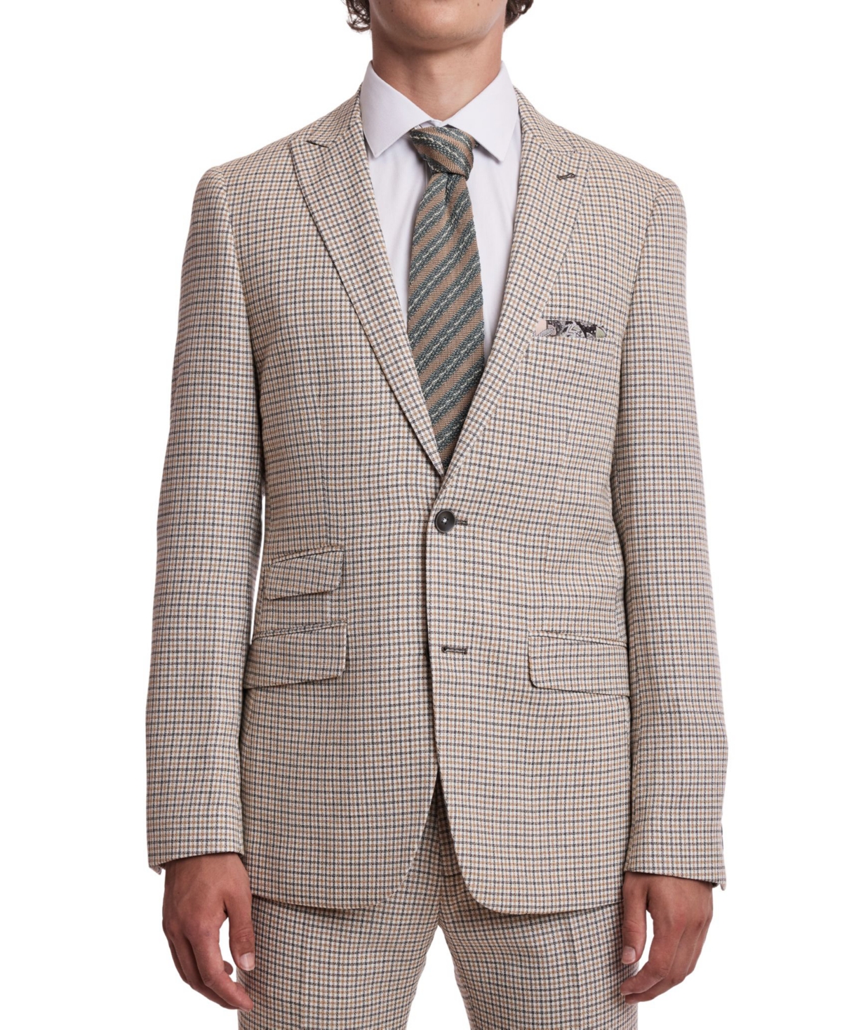 Click here for Paisley & Gray Mens Ashton Slim Fit Plaid Jacket -... prices