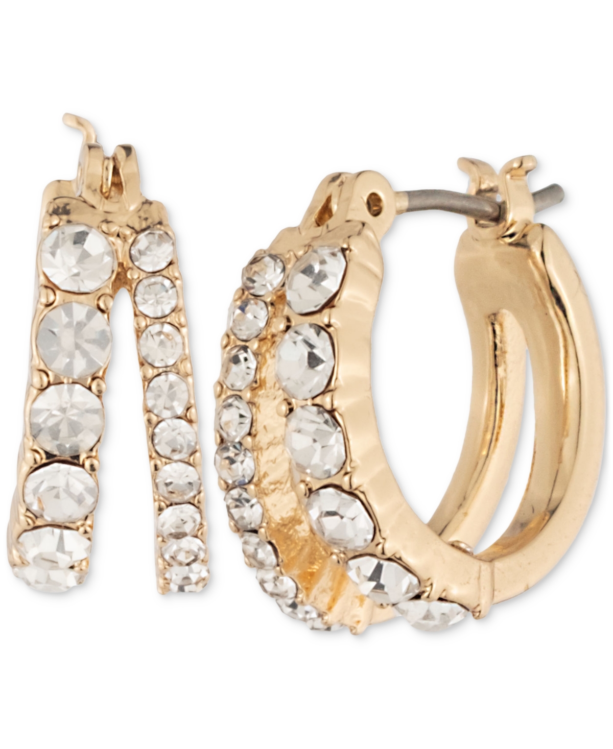 Click here for Givenchy Pave Crystal Split Hoop Earrings - Gold prices