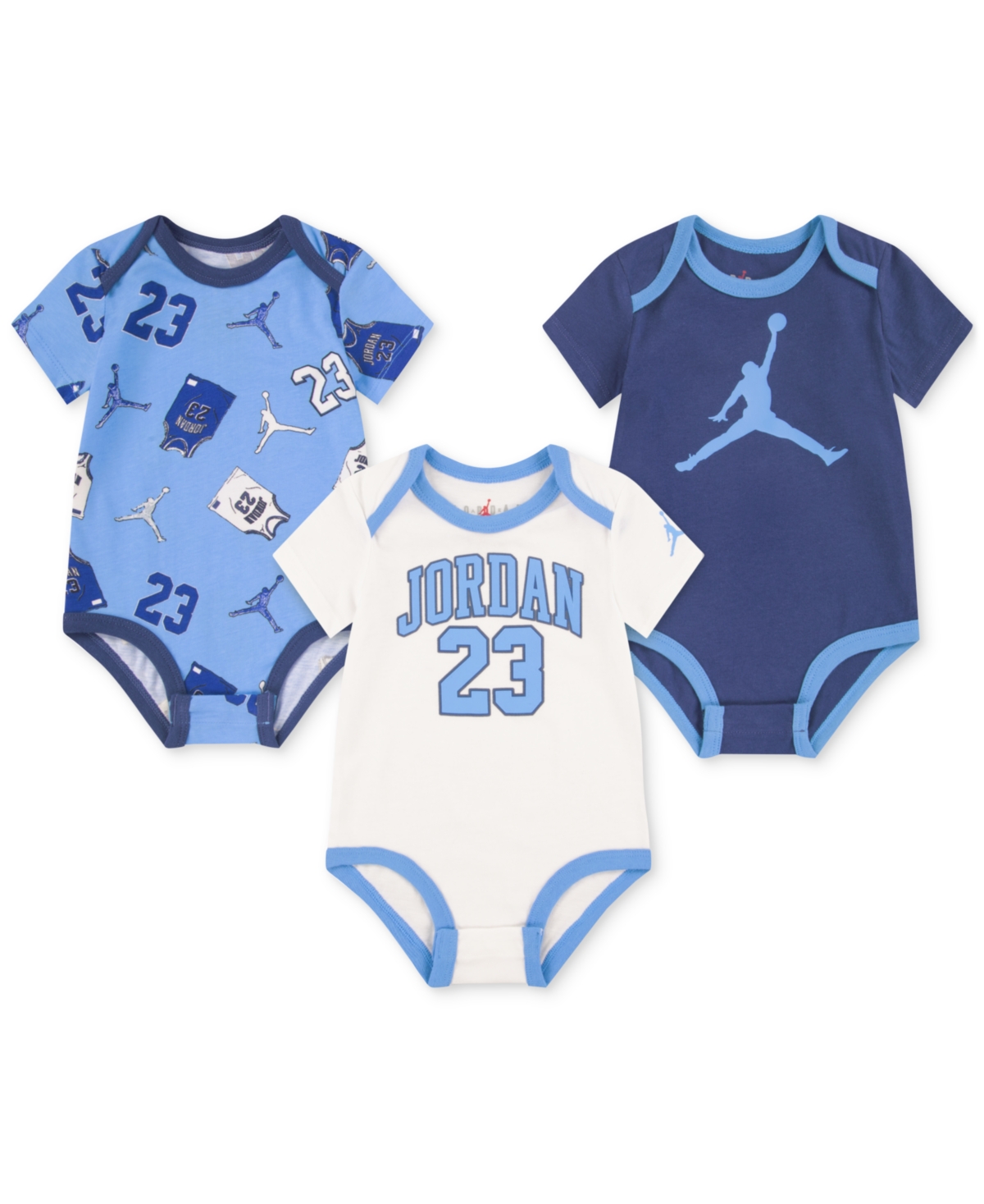 Click here for Jordan Baby 3-Pack Short-Sleeve Jersey Bodysuits -... prices