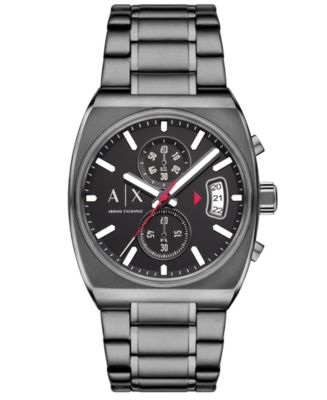 A|X Armani Exchange Men's Quartz Chronograph Gunmetal Stainless Steel ...