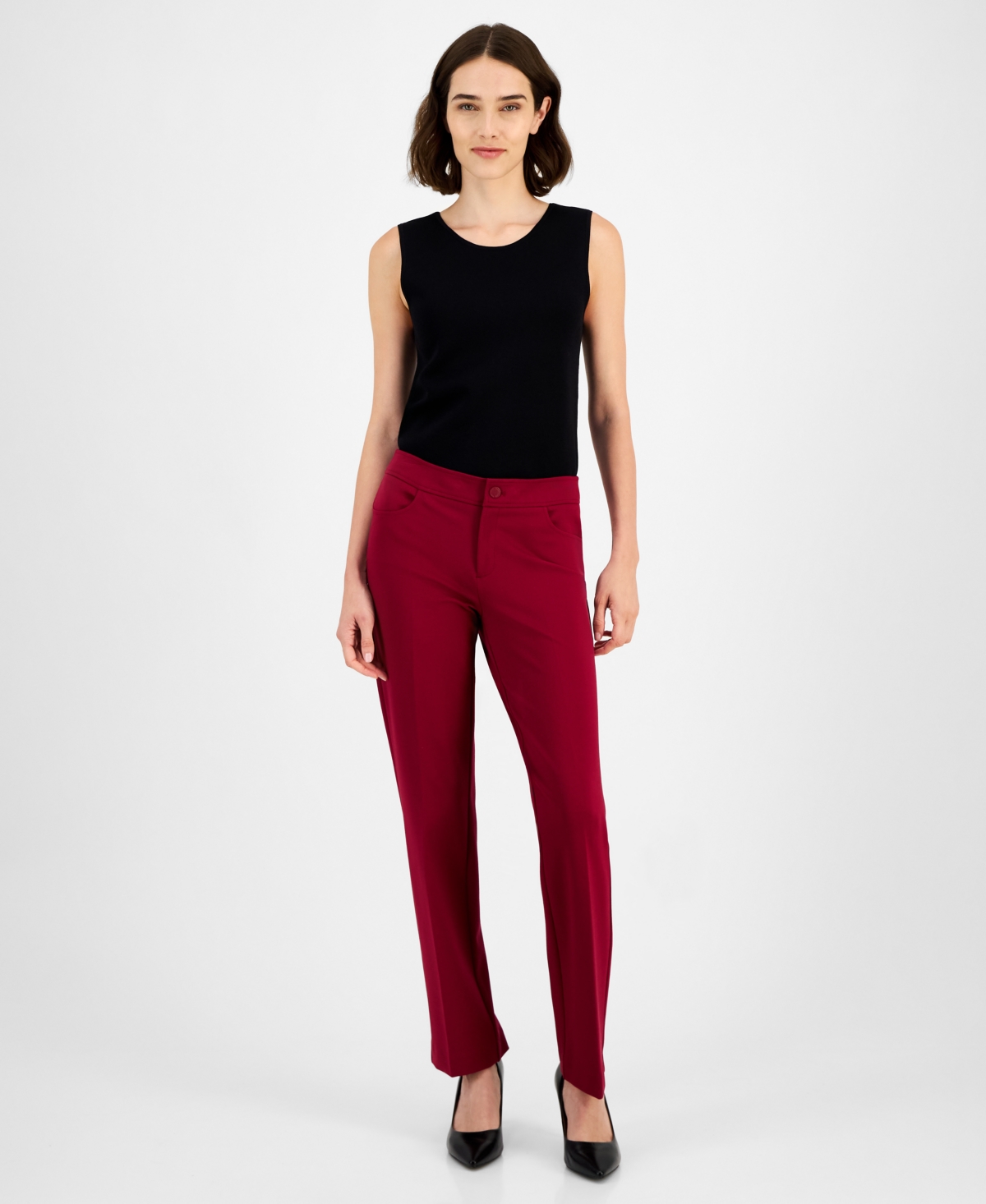 Click here for Anne Klein Womens Flare Leg Compression Pant - Rub... prices