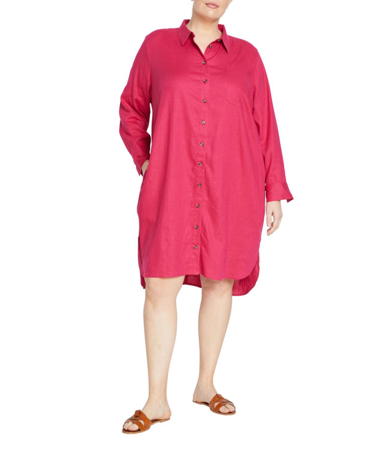 Click here for Universal Standard Womens Plus Seaside Linen Shirt... prices