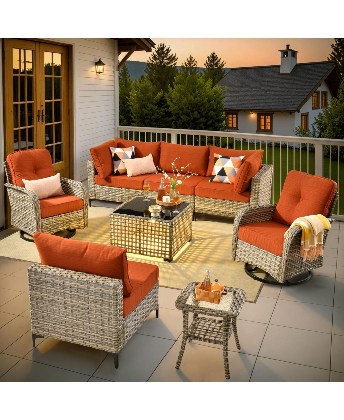 Click here for Xizzi Outdoor Patio Furniture Set 8 Pieces Rattan... prices