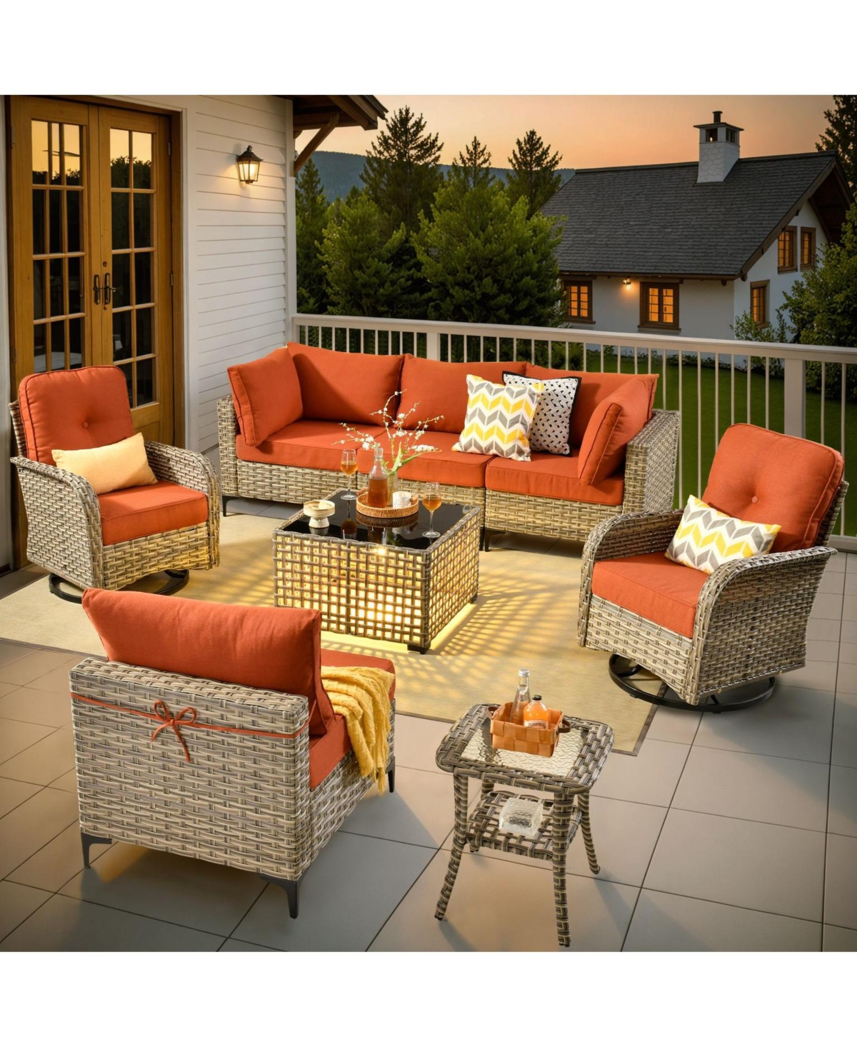Click here for Xizzi Outdoor Patio Furniture Set 8 Pieces Rattan... prices