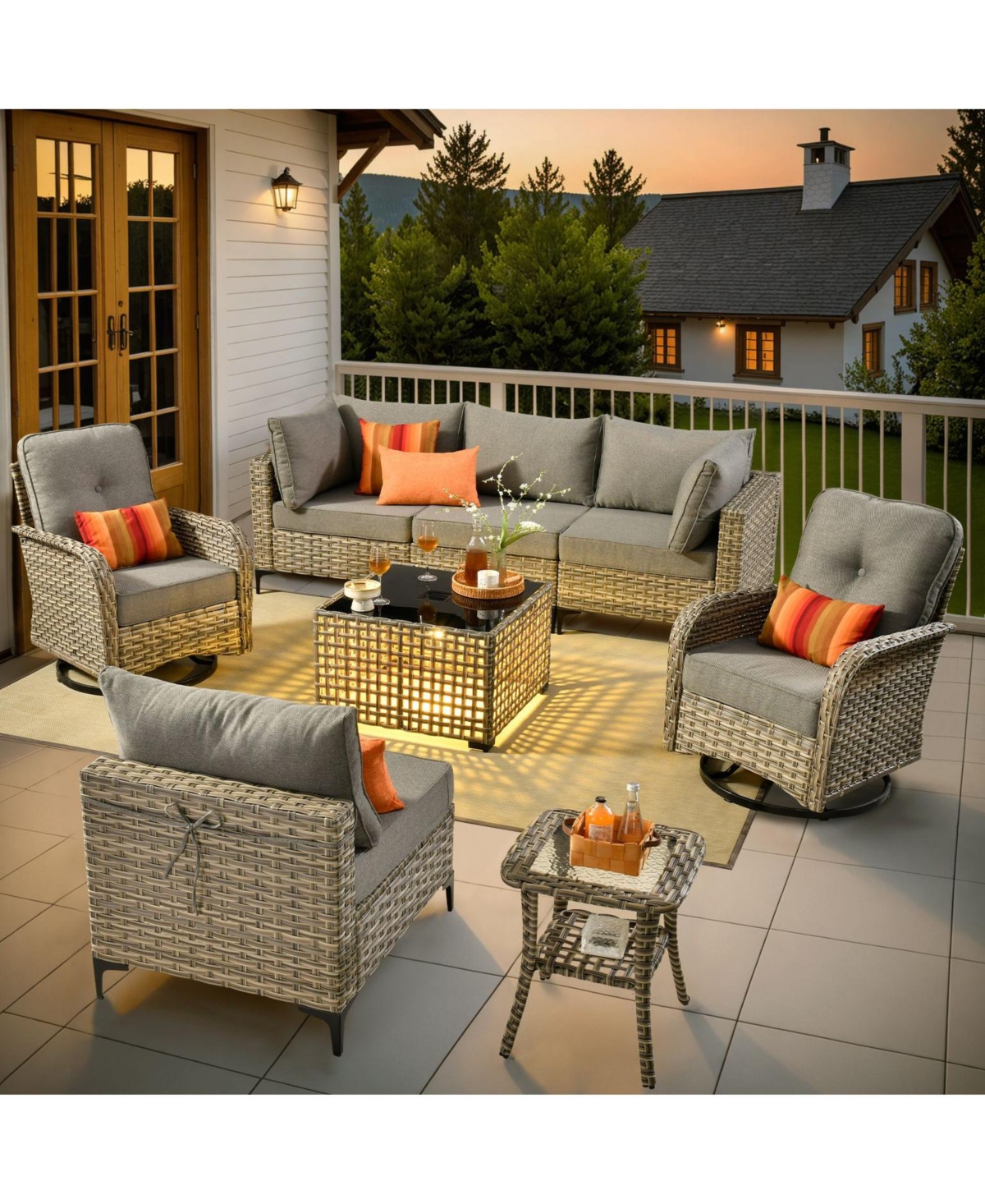 Click here for Xizzi Outdoor Patio Furniture Set 8 Pieces Rattan... prices