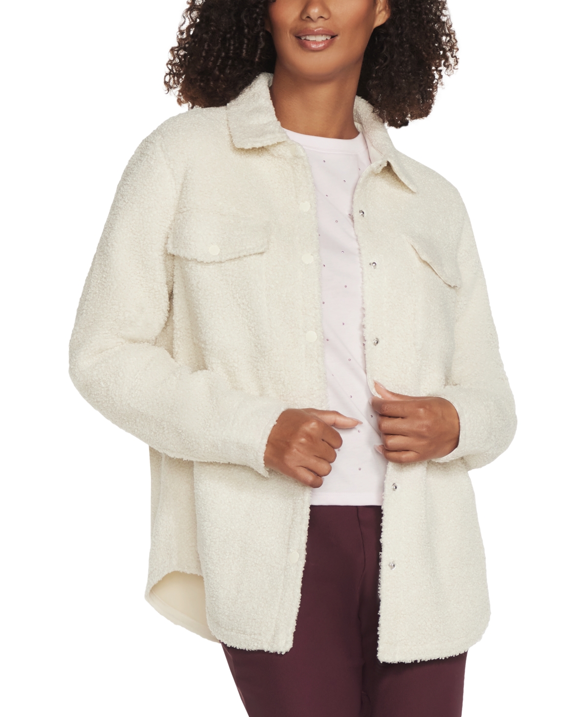 Click here for Skechers Womens GoWalk Sherpa Shacket - Jet Stream prices