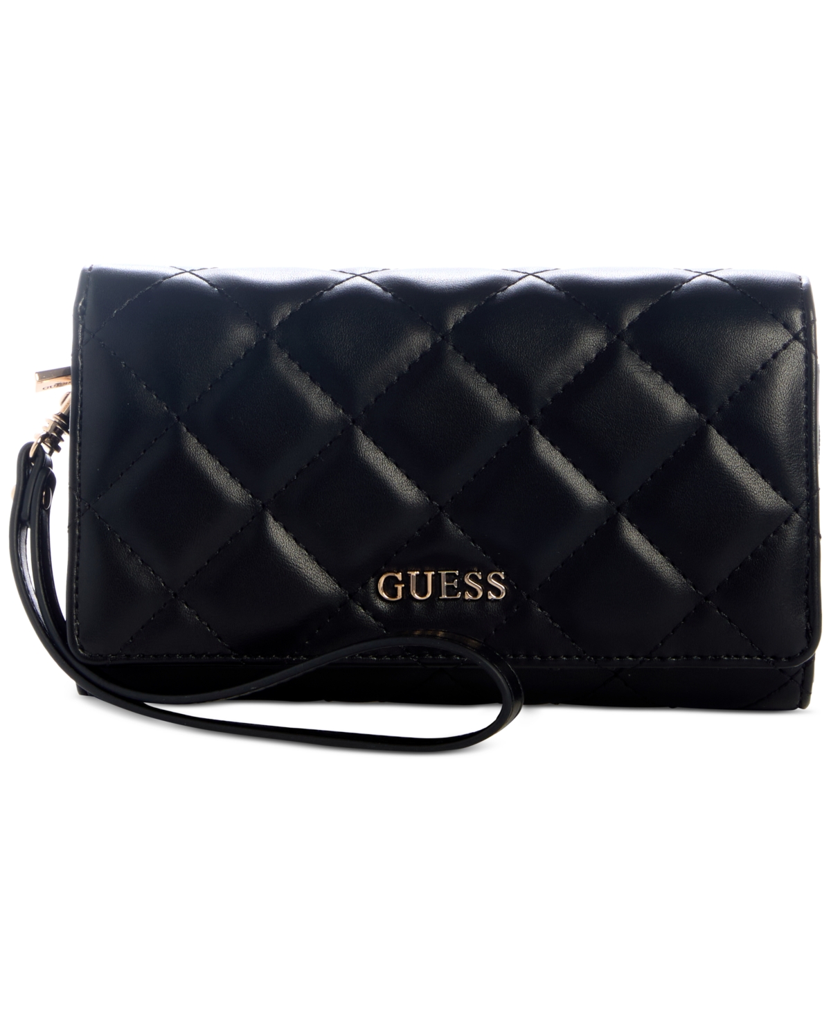 Click here for Guess Tinsley Quilted Phone Organizer Wristlet - B... prices