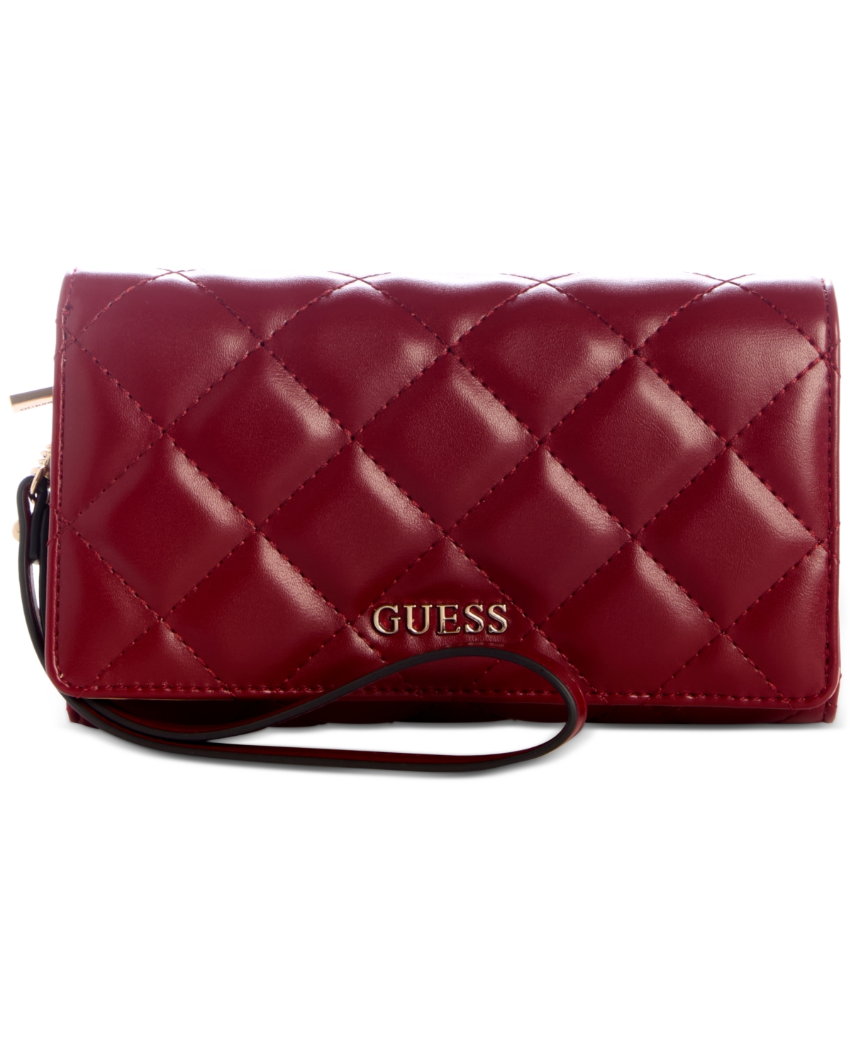 Click here for Guess Tinsley Quilted Phone Organizer Wristlet - R... prices