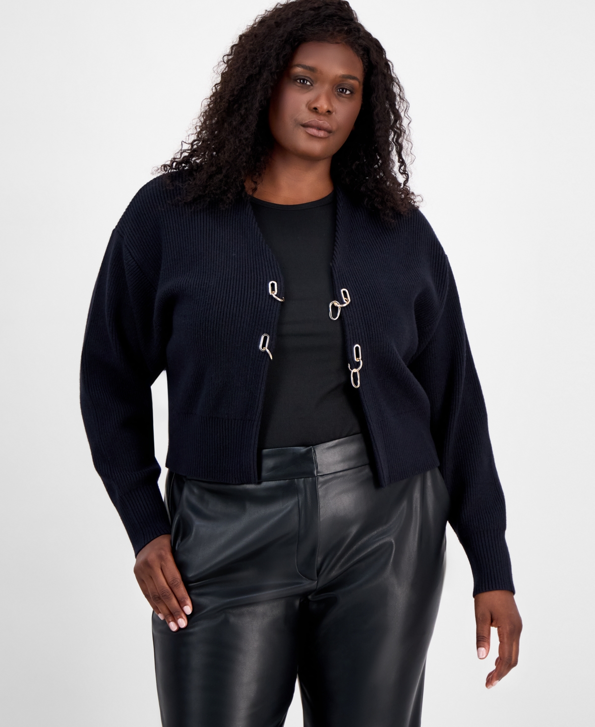 Click here for Bar Iii Trendy Plus Size Hardware Cardigan  Macys... prices