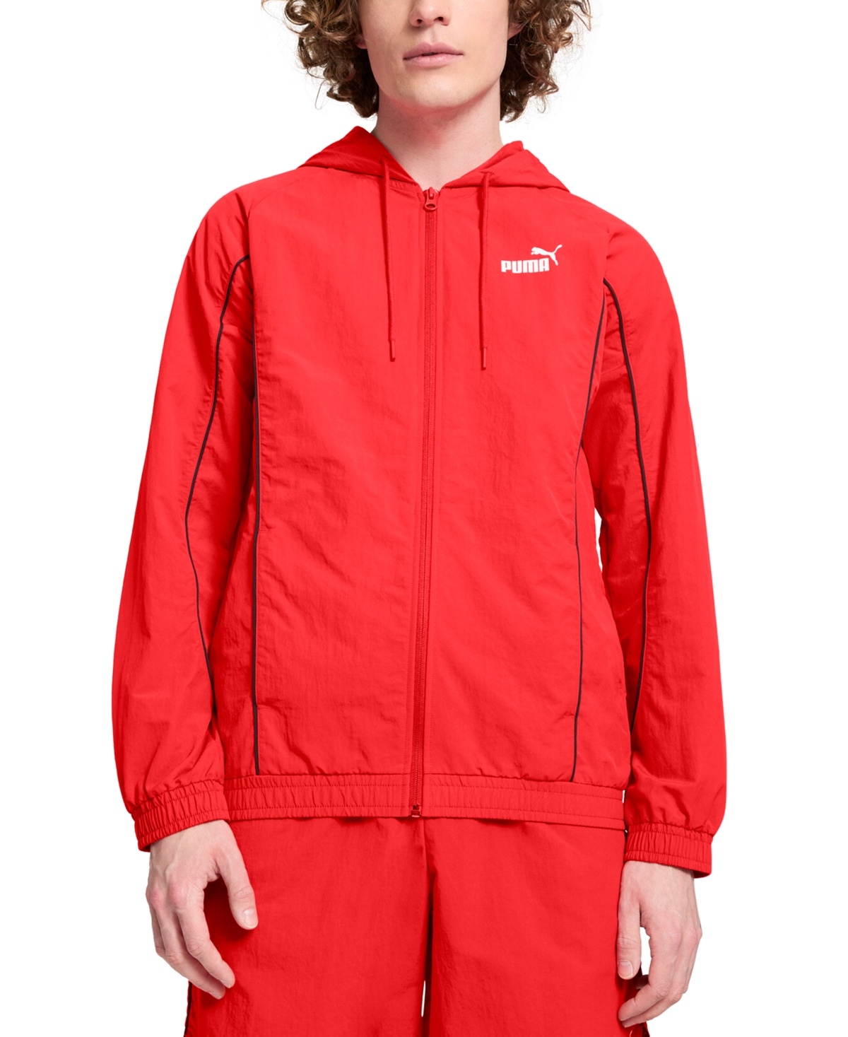 Puma Mens Sport Full-Zip Hooded Track Jacket - For All Time Red