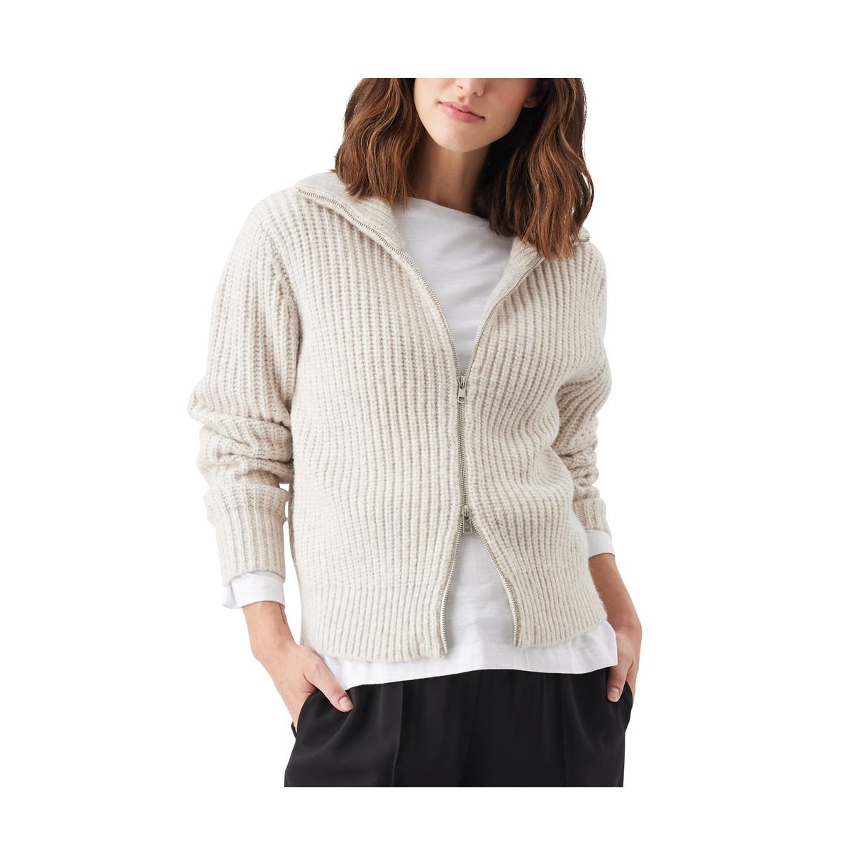 Click here for Layla Zip Through Knit - Ivory  natural prices