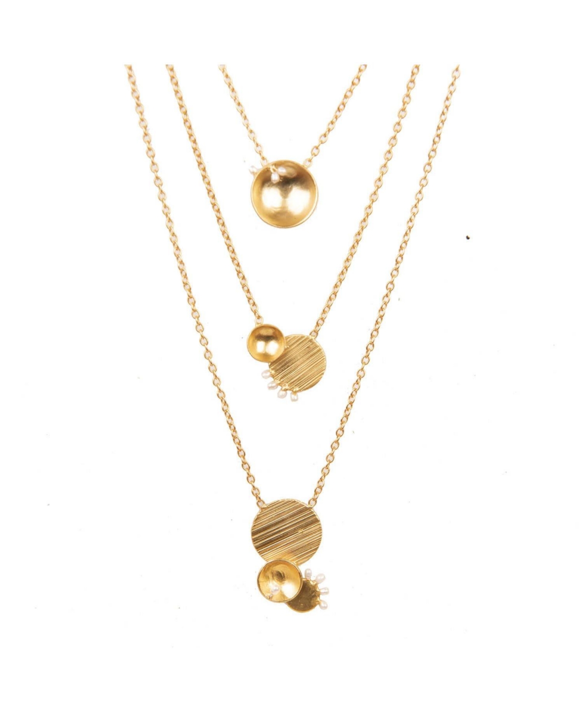 Click here for Dhwani Bansal Afefe Layered Necklace - 22k gold pl... prices