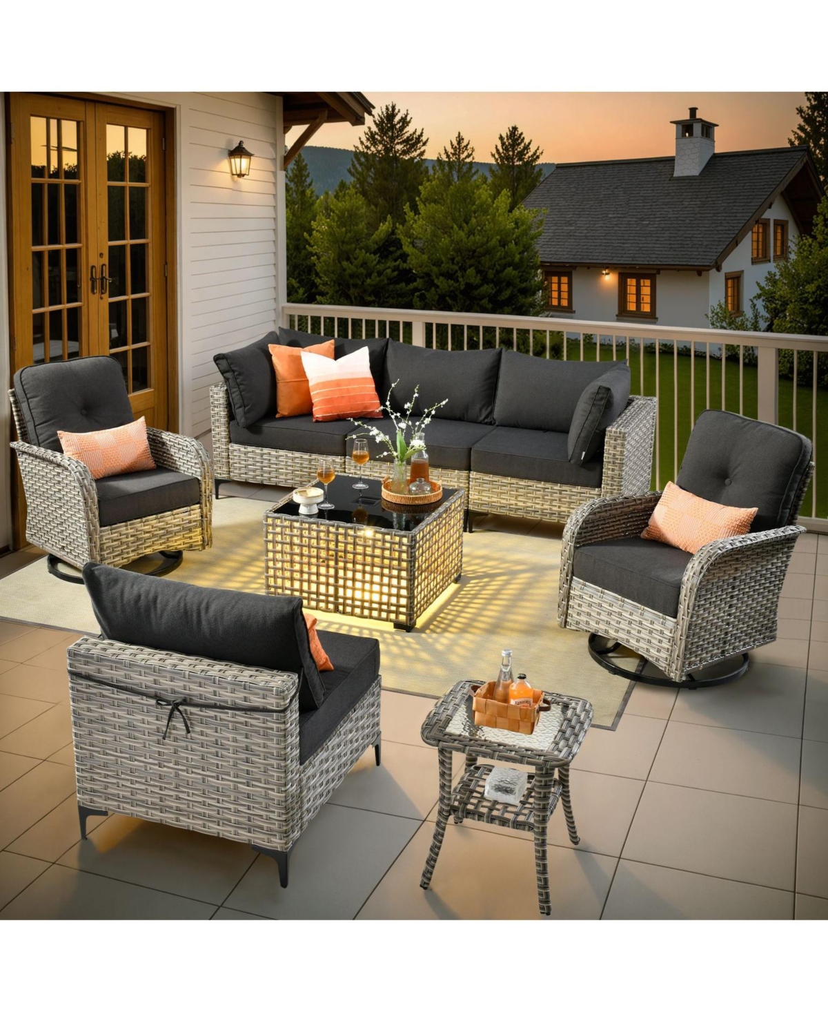 Click here for Xizzi Outdoor Patio Furniture Set 8 Pieces Rattan... prices