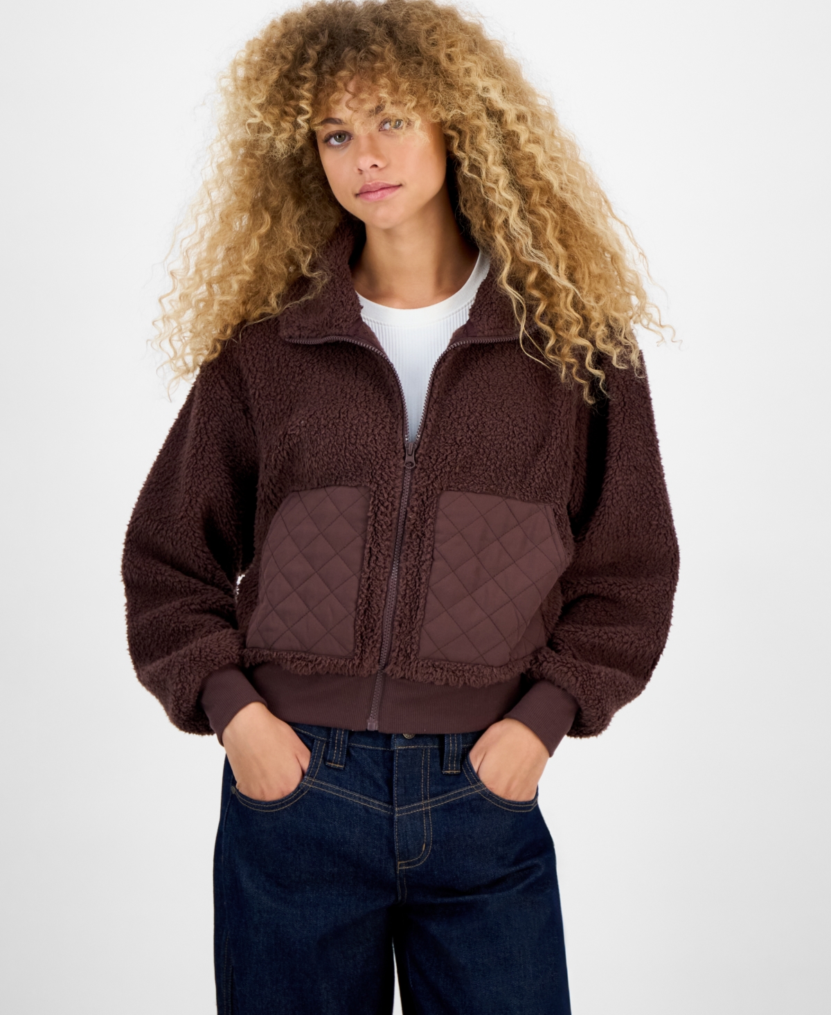 Click here for Hippie Rose Juniors Full-Zip Teddy Fleece Jacket -... prices