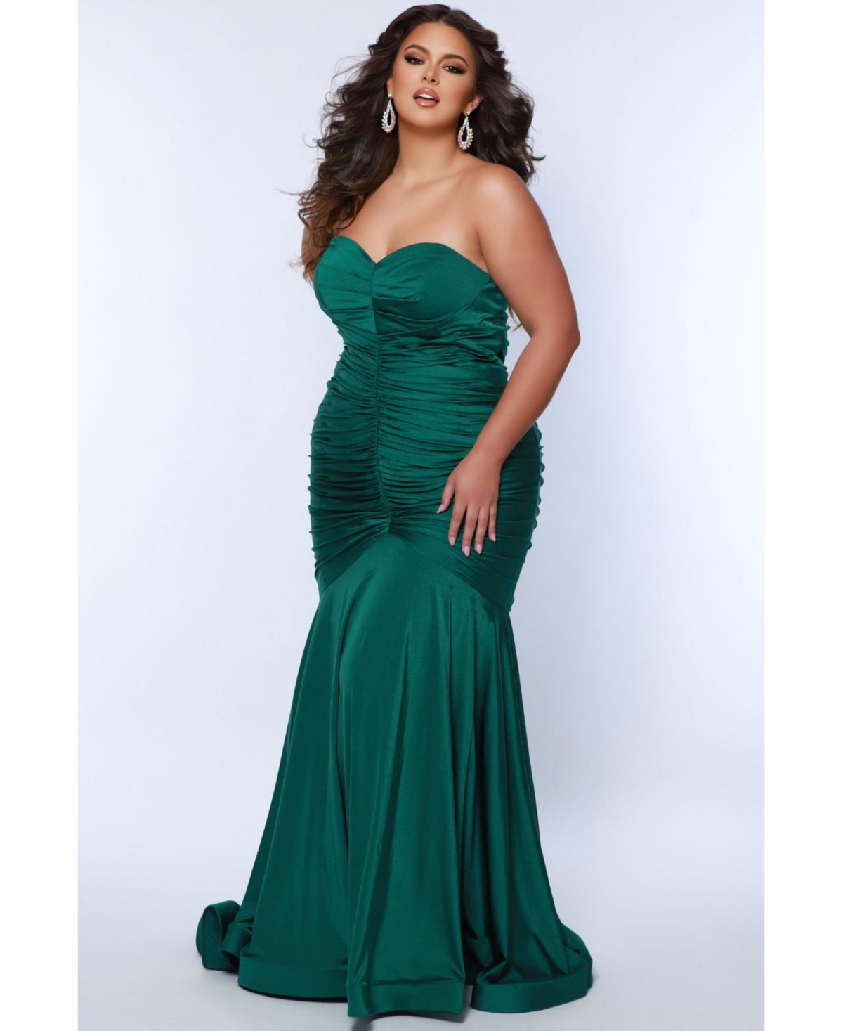 Click here for Sydneys Closet Womens Fitted Mermaid Strapless Ruc... prices