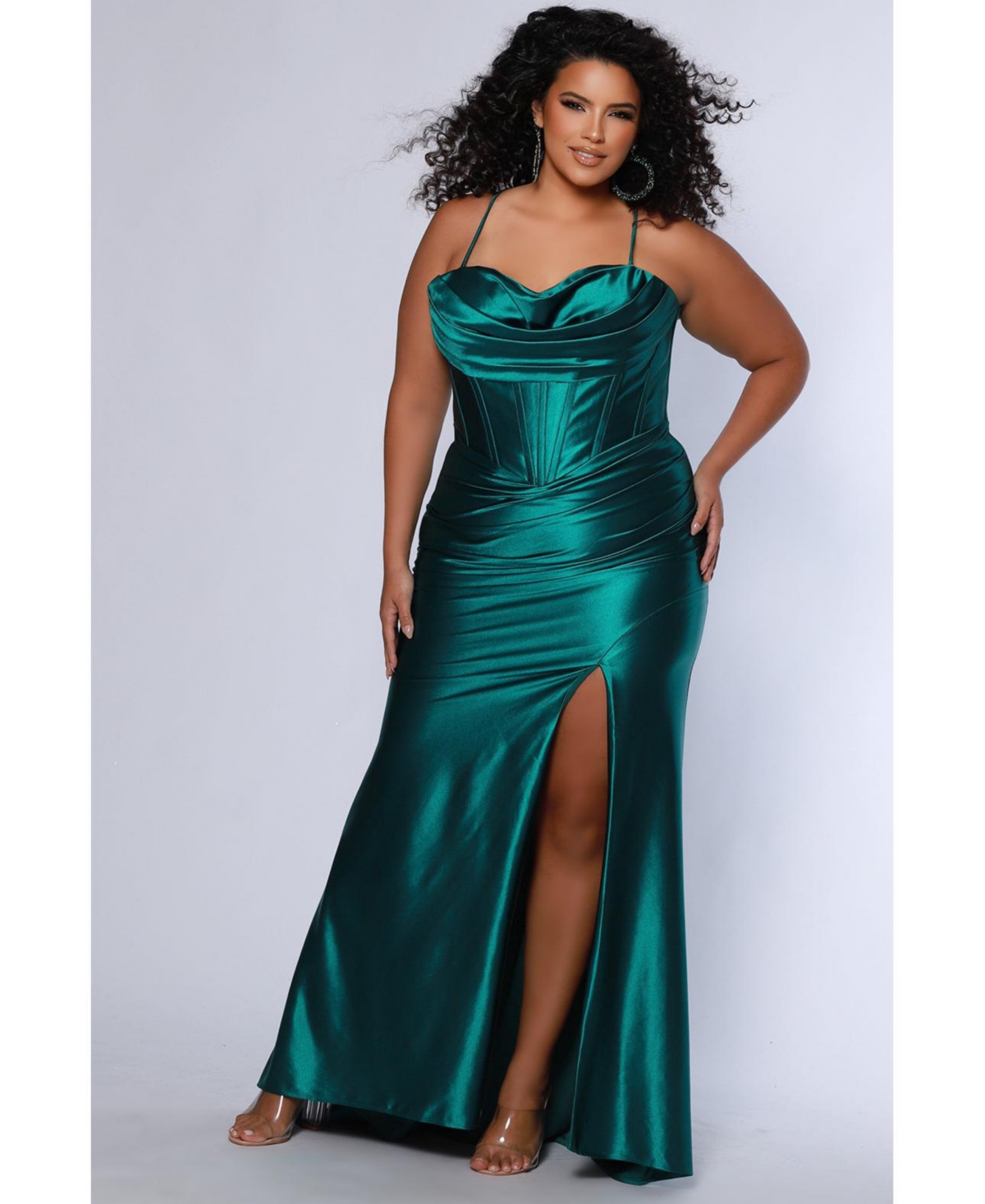 Click here for Sydneys Closet Womens Pleated Draped Sweetheart Ne... prices