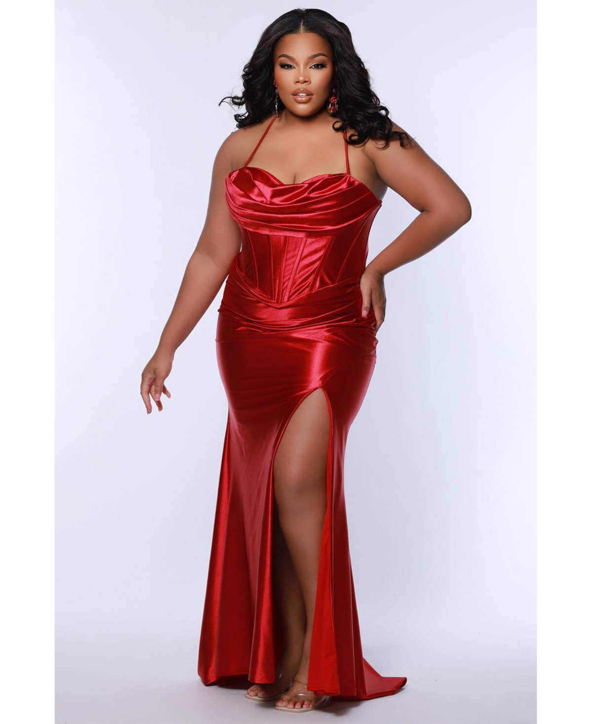 Click here for Sydneys Closet Womens Pleated Draped Sweetheart Ne... prices