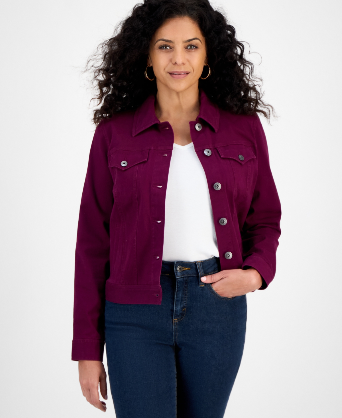 Click here for Style & Co Womens Classic Denim Jacket  Created fo... prices