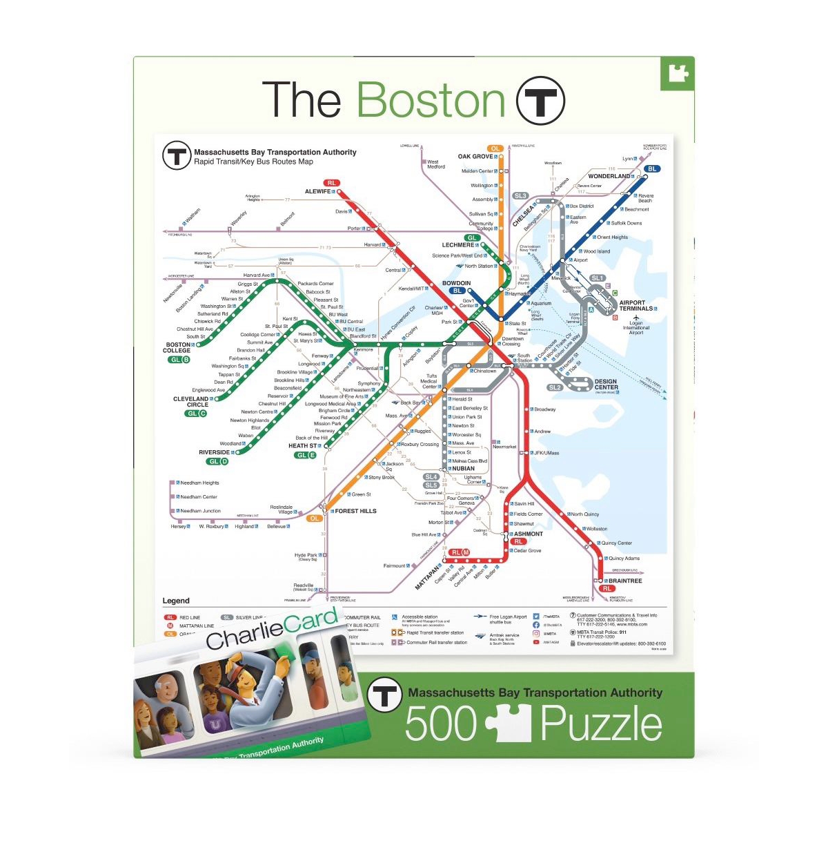 Click here for New York Puzzle Company Boston T Map 500 Piece Puz... prices