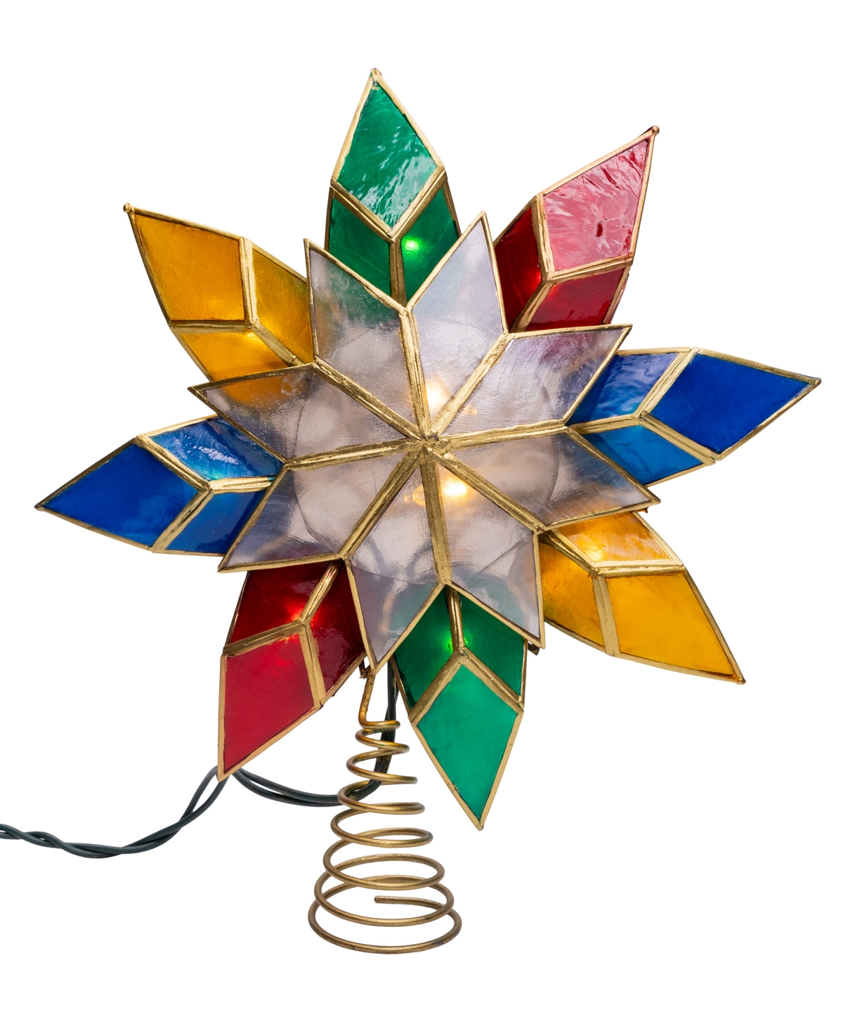 Click here for Kurt Adler 10-Light Capiz Star Treetop - Multi prices
