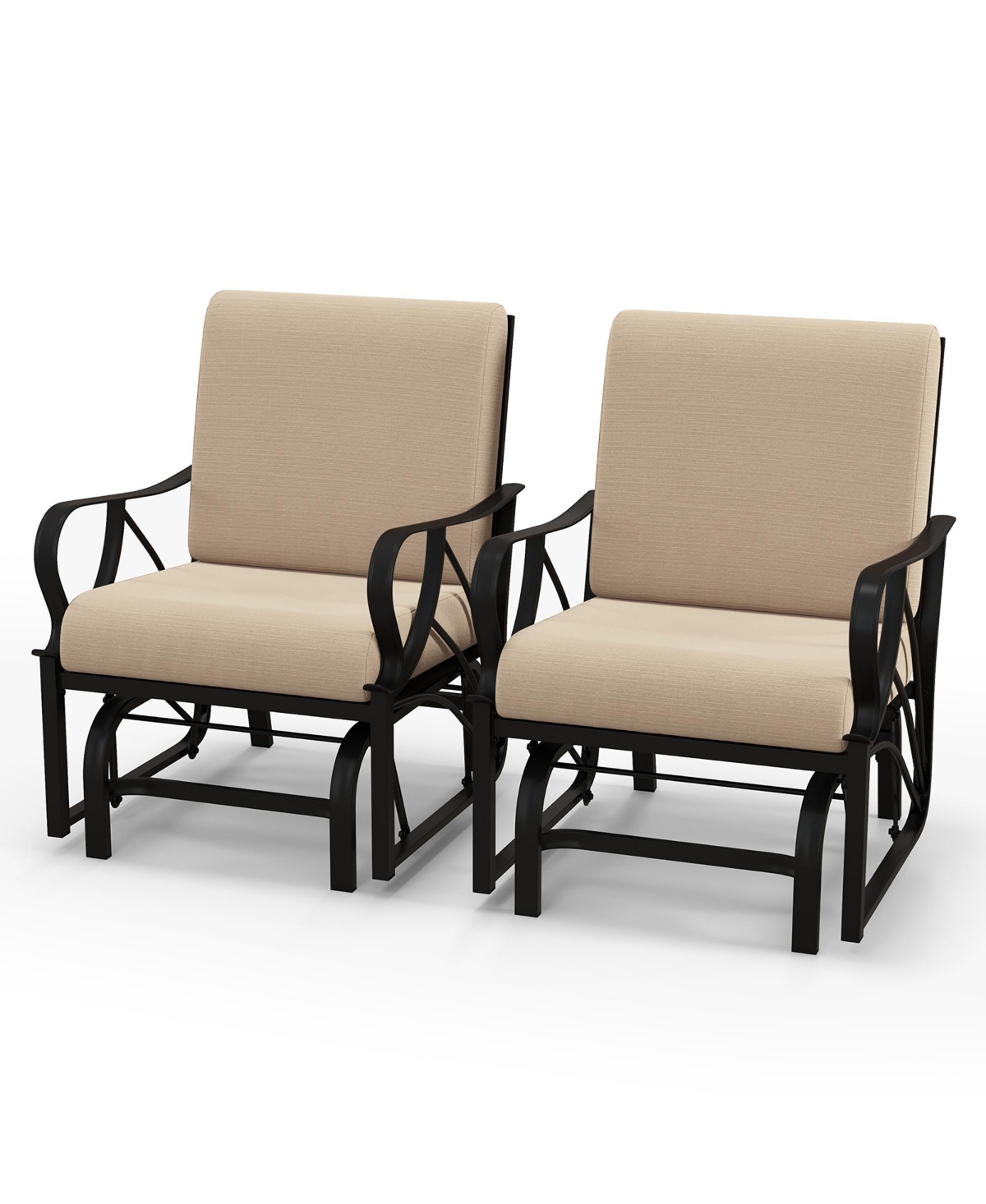 Click here for Gymax 2 Pieces Patio Glider Chair Outdoor Metal Gl... prices