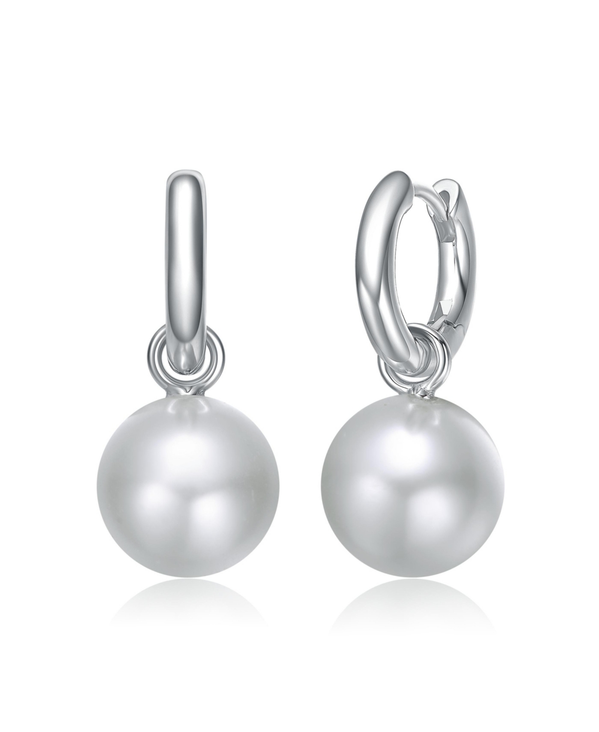 Click here for Rachel Glauber Round Colored Pearl Drop Hoop Earri... prices