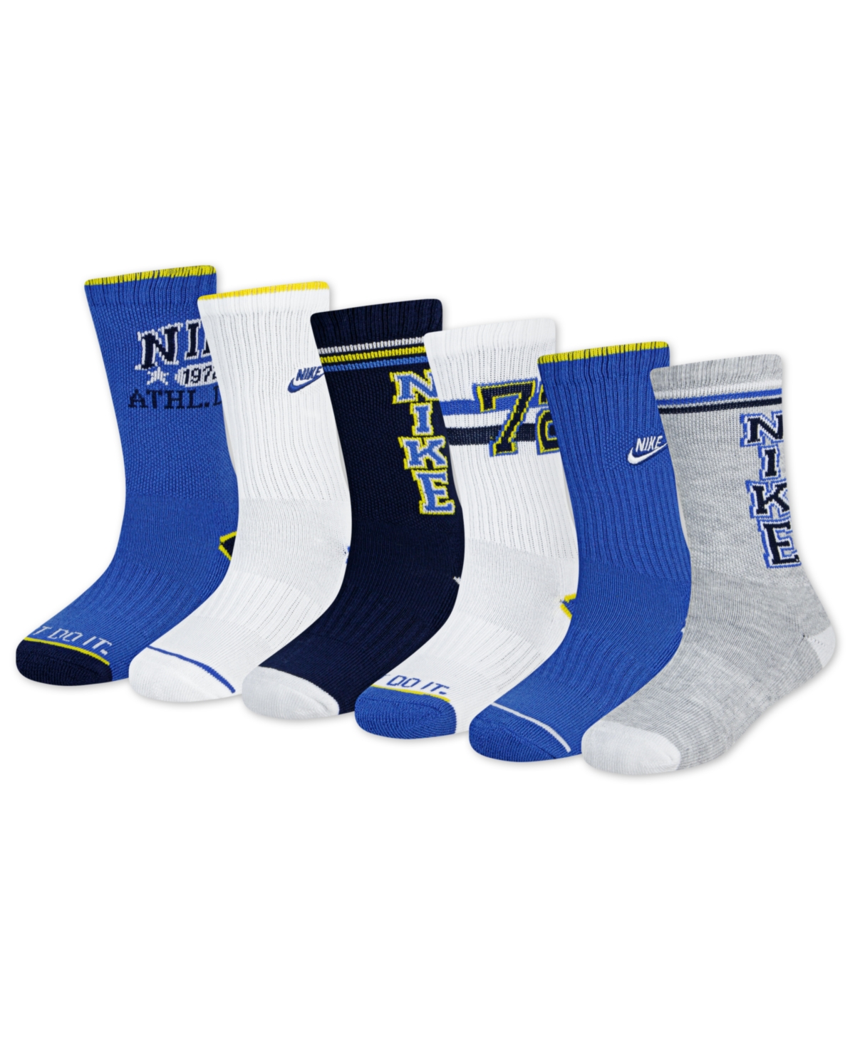 Click here for Nike Little Boys 6-Pack Phys Crew Socks - Comet bl... prices