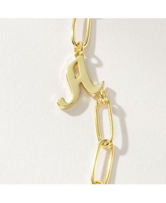 14k Gold-Plated Cursive Initial Necklace - Macy's