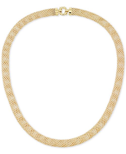 Italian Gold Textured Mesh Necklace in 14k Gold & Reviews - Necklaces ...