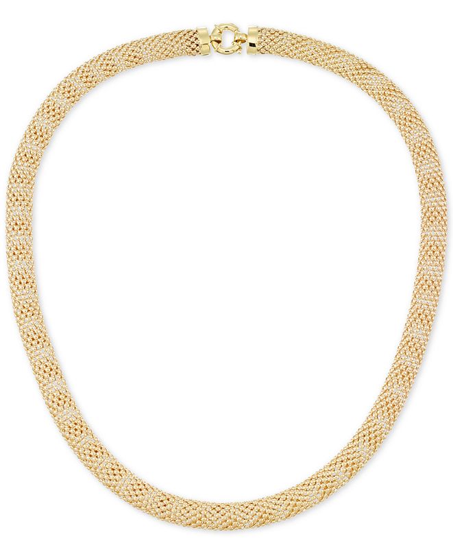 Italian Gold Textured Mesh Necklace in 14k Gold & Reviews - Necklaces ...