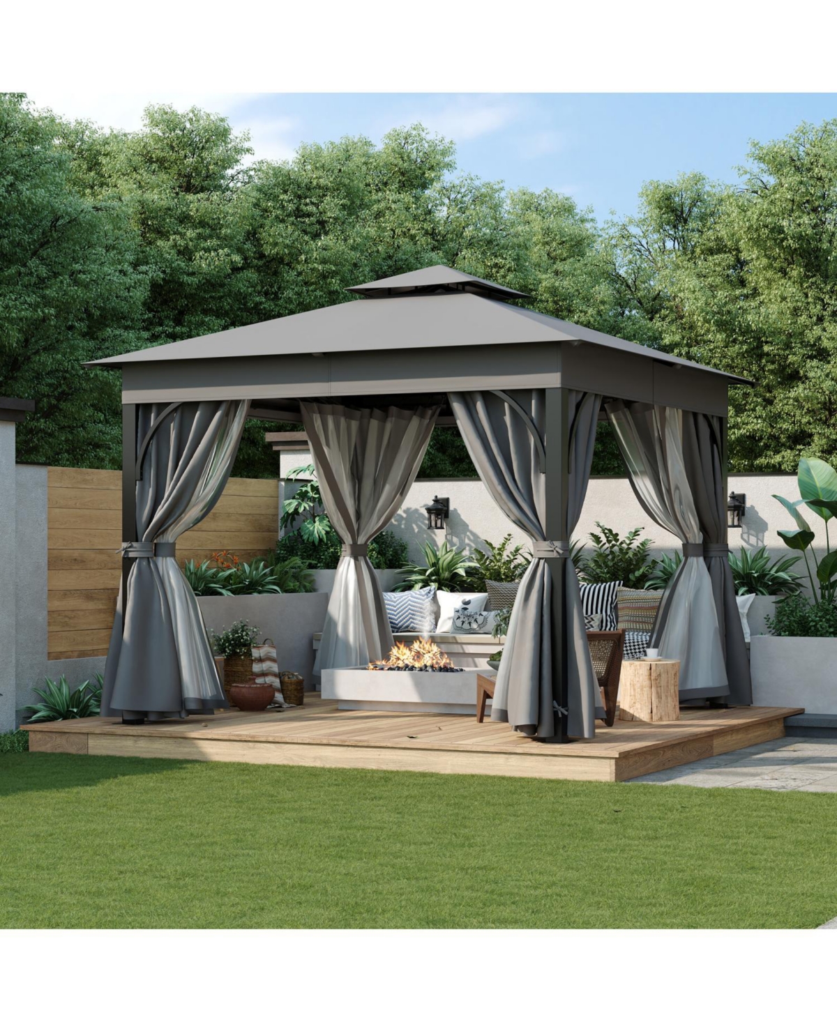 Click here for Streamdale Furniture 10x10 Outdoor Gazebo with Net... prices