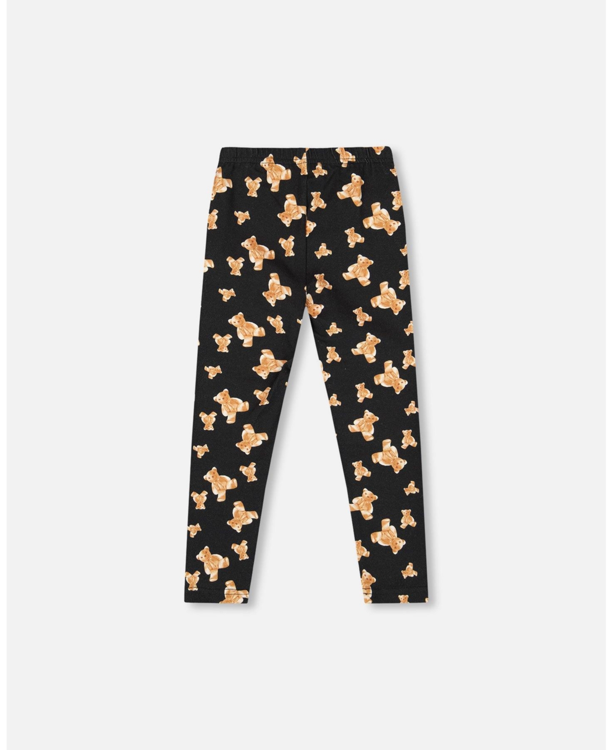Click here for Deux par Deux Girl Jersey Leggings Black Teddy Bea... prices