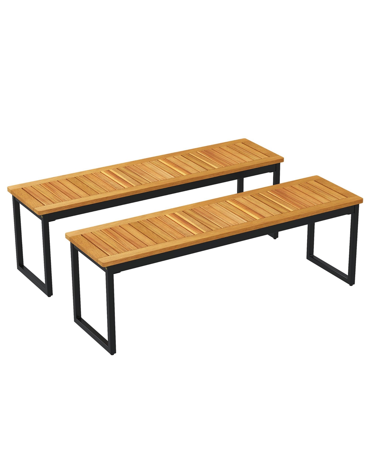 Click here for Gymax 2PCS 51 Wooden Outdoor Bench Patio Dining Be... prices