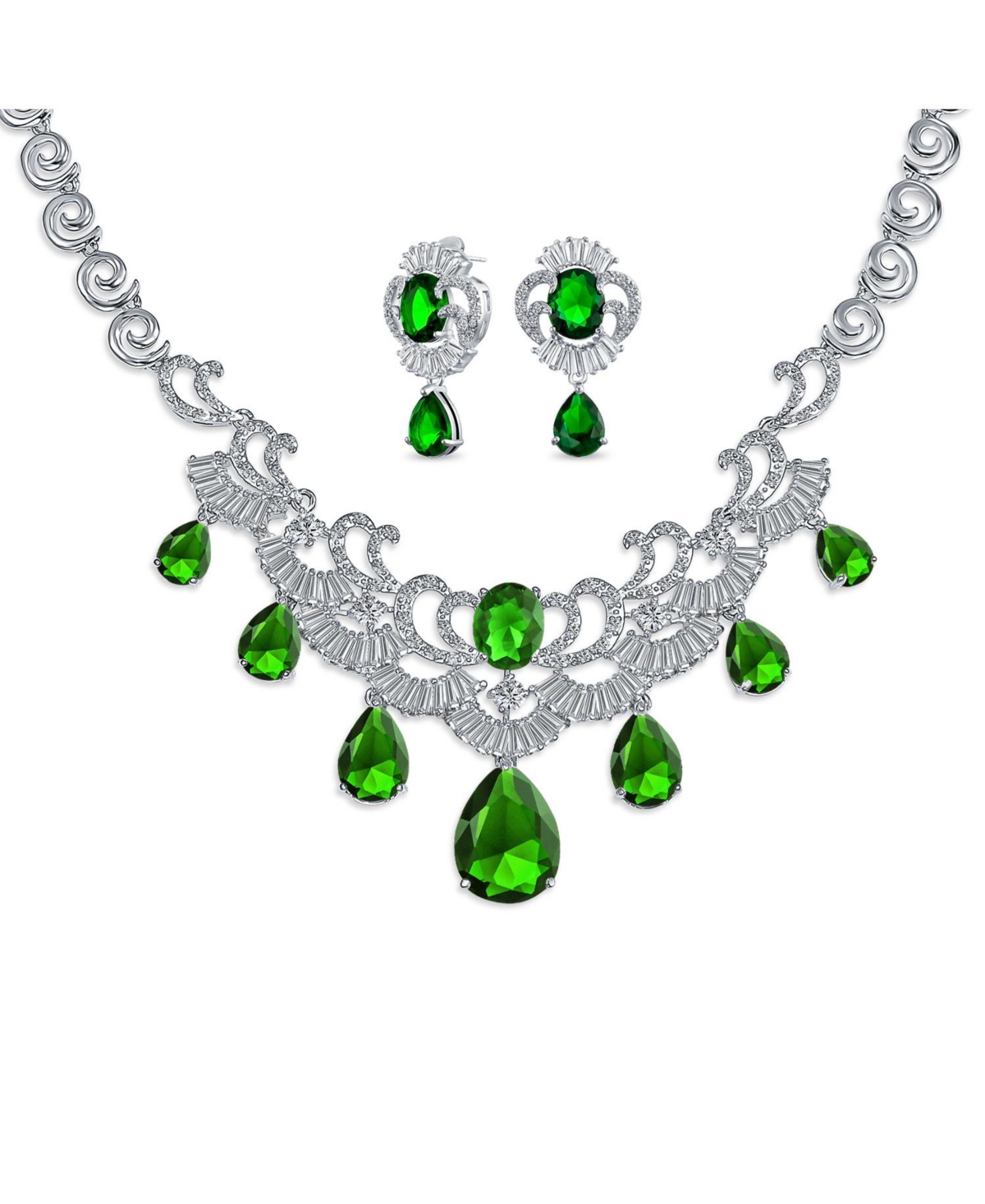 Click here for Bling Jewelry Art Deco Jewelry Set Large Teardrop... prices