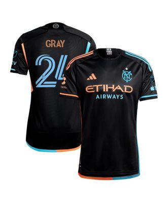 Adidas Men's Tayvon Gray Black New York City FC 2024 24/7 Kit Authentic ...