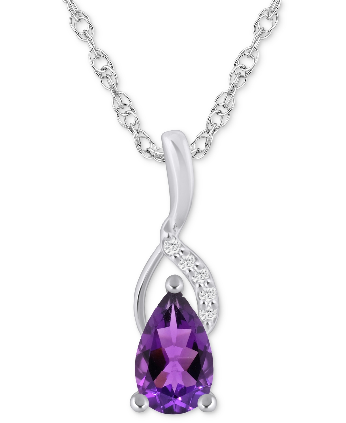 Click here for Macys Gemstone and Diamond Accent Necklace in 10K... prices