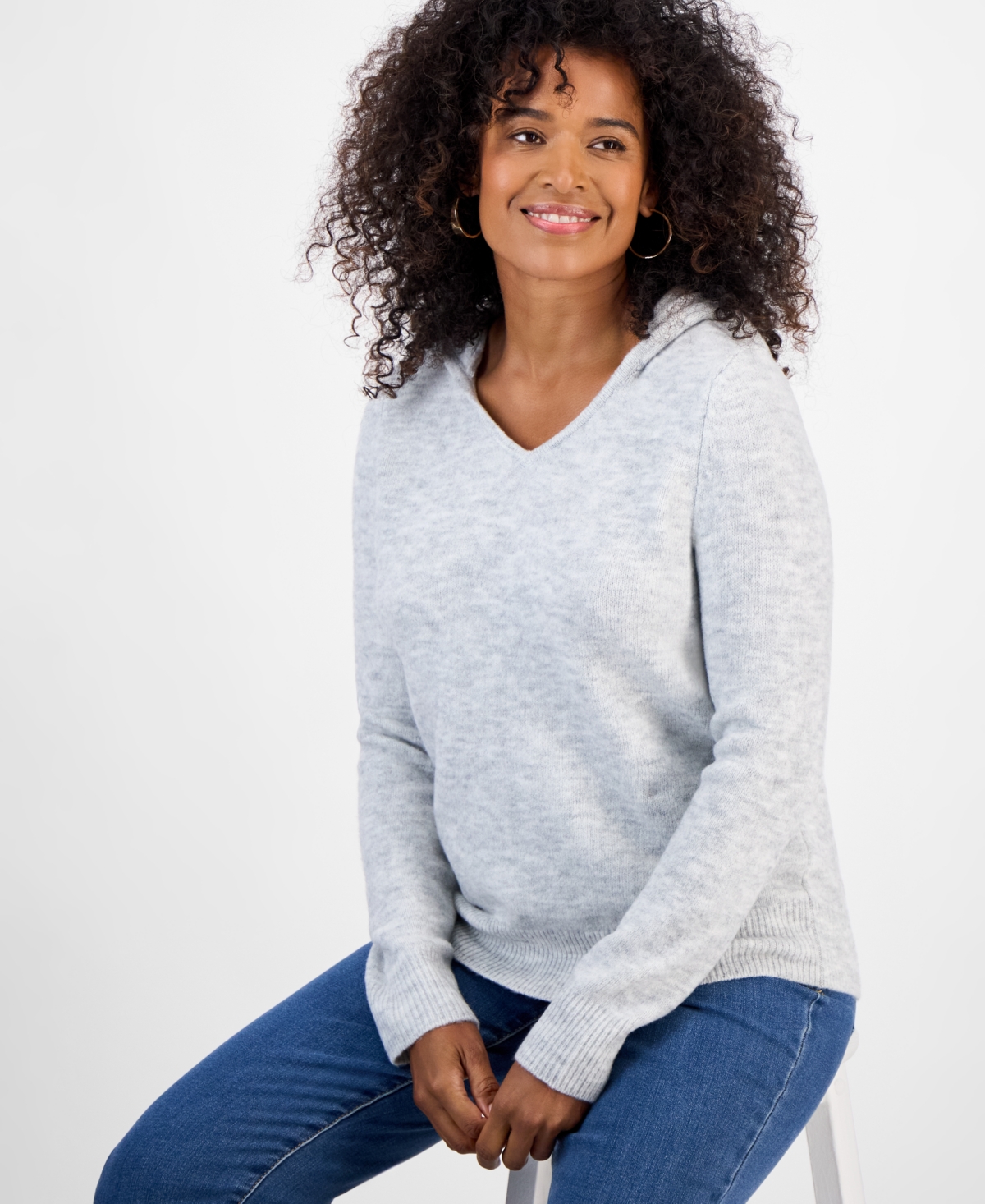 Click here for Style & Co Womens Split-Neck Hoodie  Macys Exclusi... prices