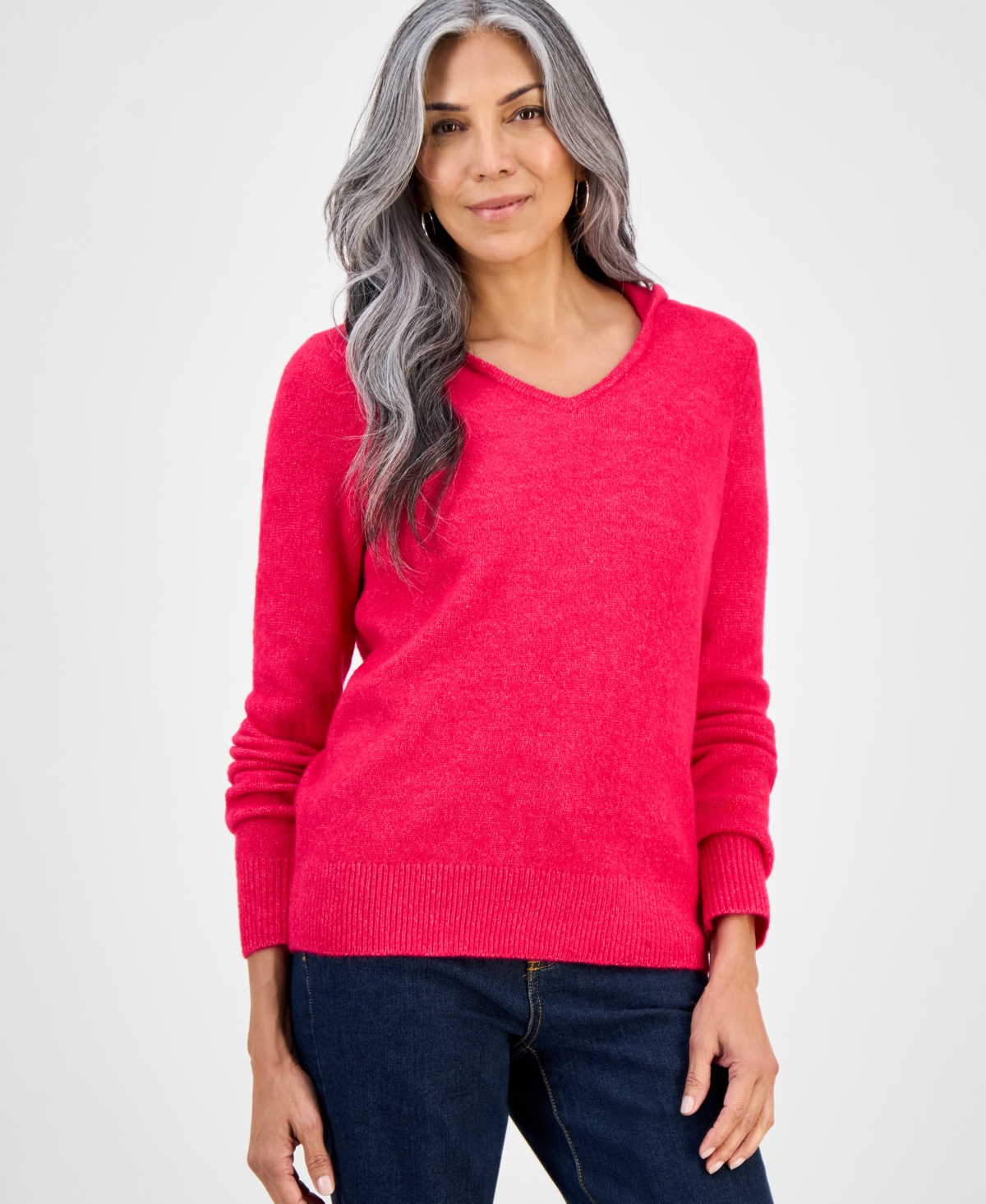Click here for Style & Co Womens Split-Neck Hoodie  Macys Exclusi... prices
