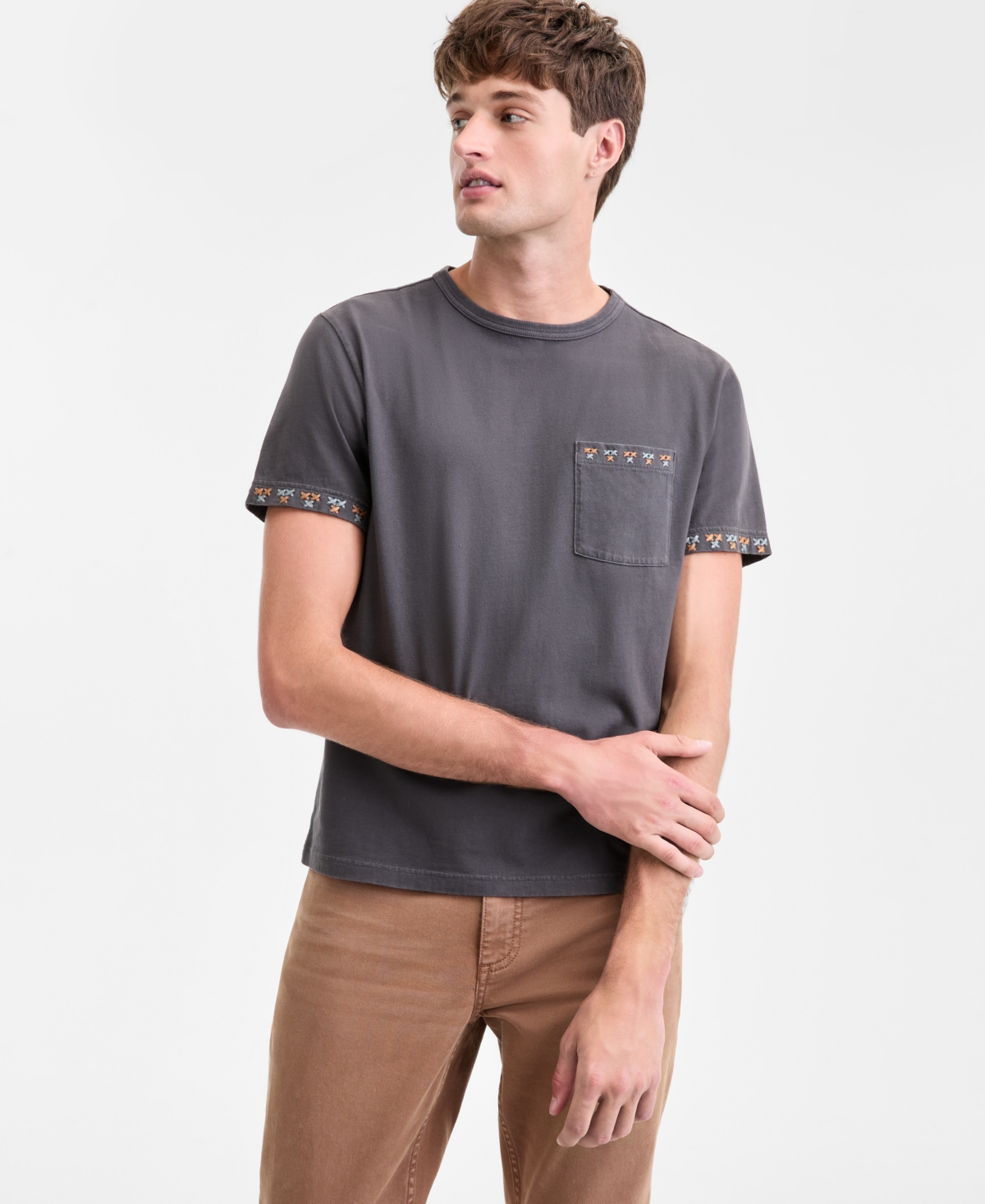 Click here for Sun + Stone Mens Short-Sleeve Stitch Pocket Cotton... prices