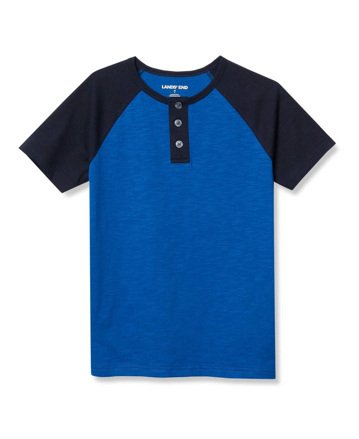 Click here for Lands End Boys Short Sleeve Henley Tee - Cobalt/cl... prices