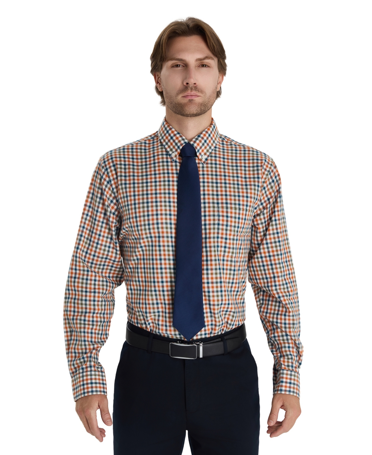 Click here for Club Room Mens Fashion Plaid Pattern Poplin Shirt... prices