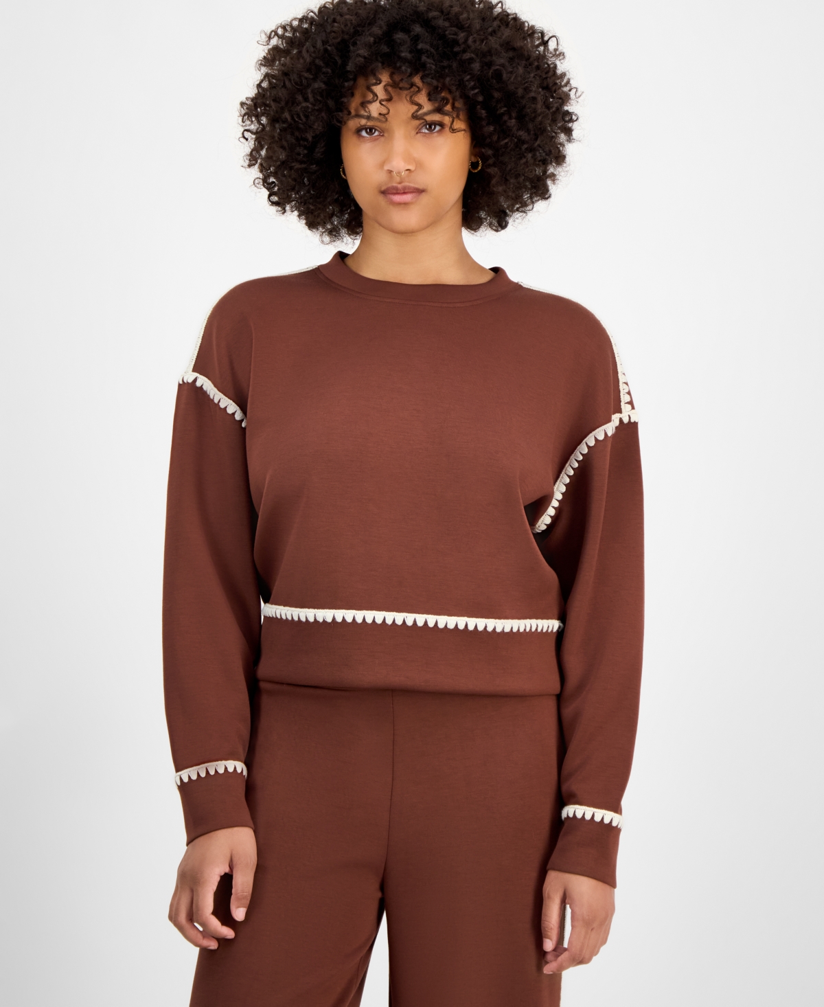 Click here for And Now This Womens Contrast Stitch Crewneck Sweat... prices