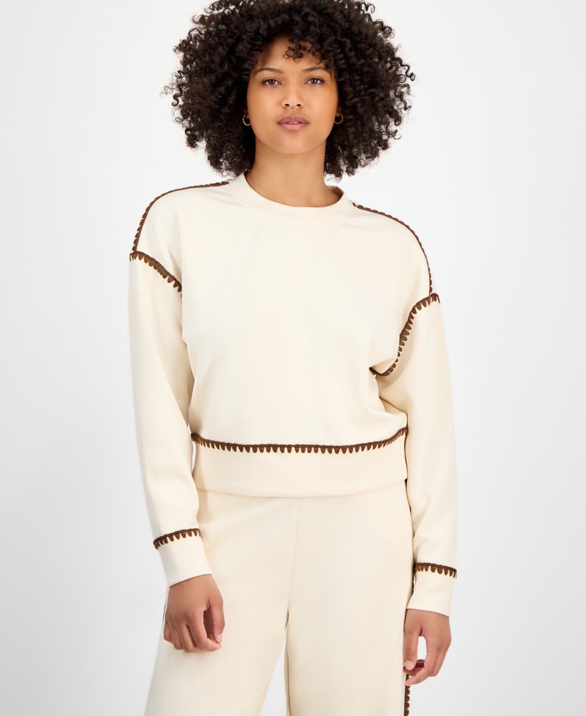 Click here for And Now This Womens Contrast Stitch Crewneck Sweat... prices