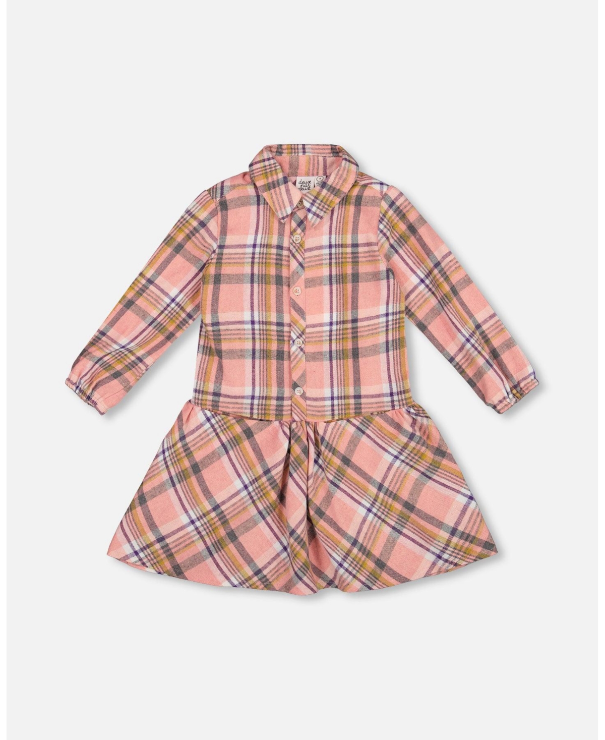 Click here for Deux par Deux Big Girls Shirt Plaid Dress with Fri... prices