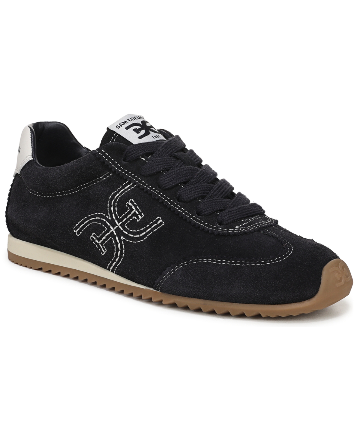 Sam Edelman Womens Isella Lace-Up Sneakers - Midnight Blue Suede